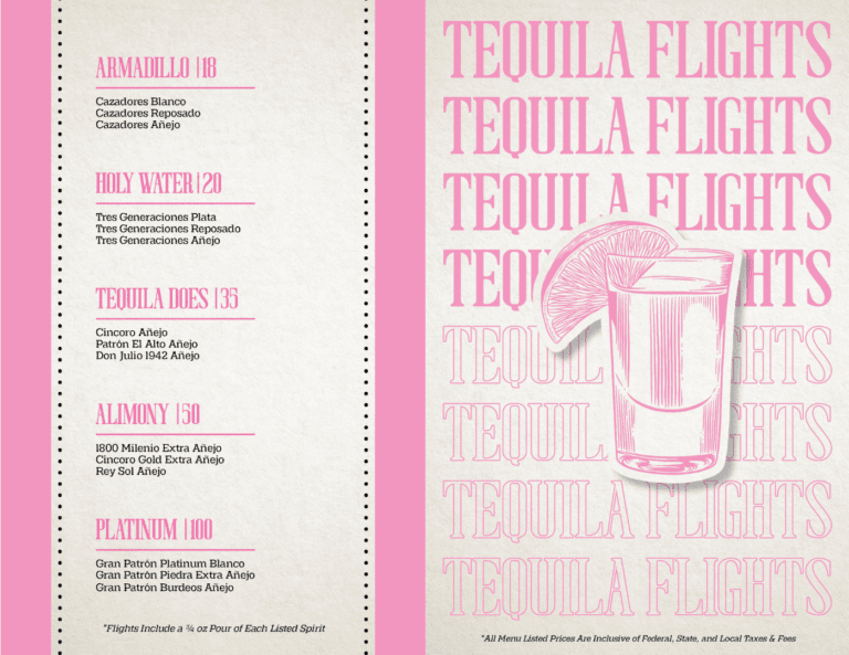 MENU - Miranda Lambert's Casa Rosa Nashville
