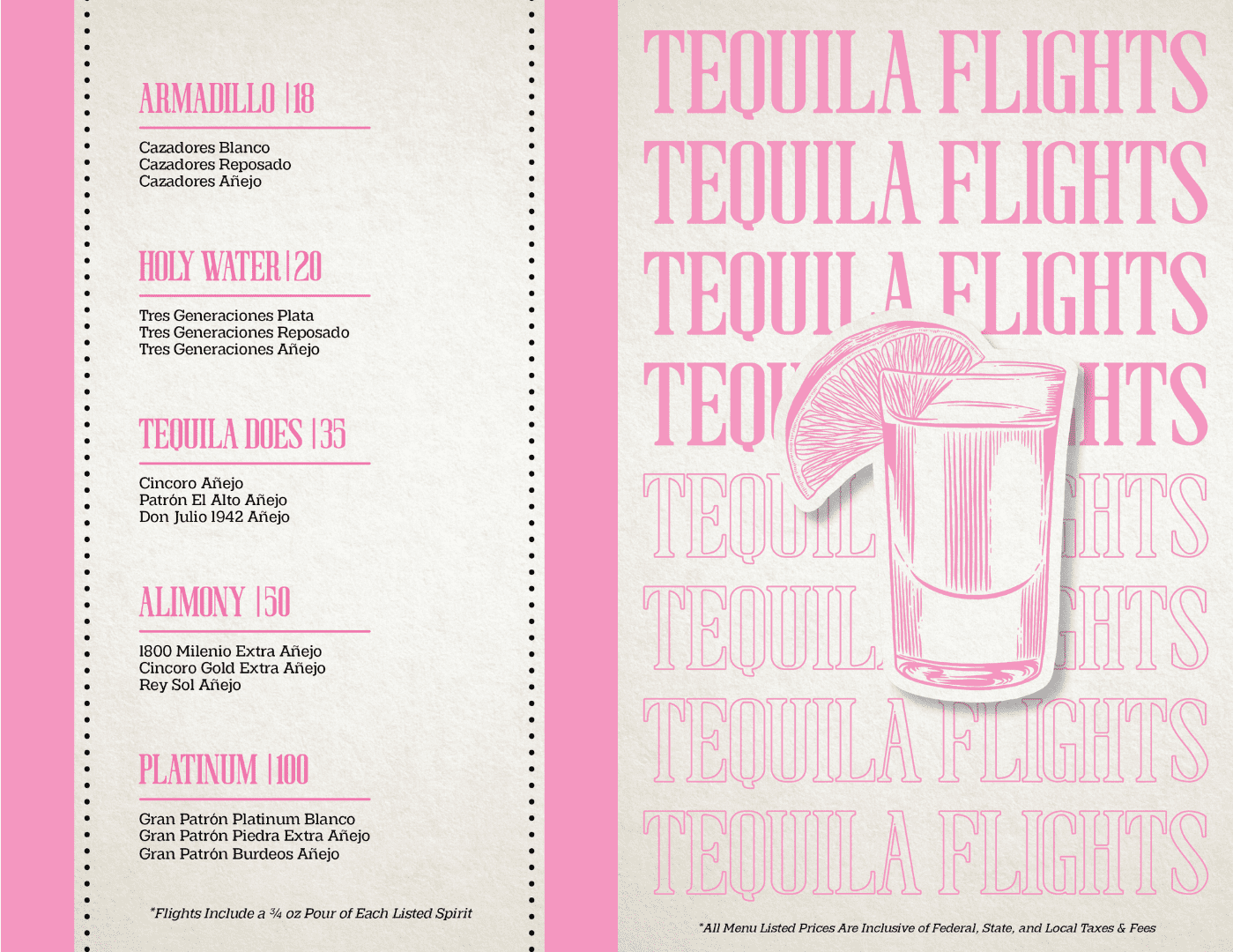 MENU - Miranda Lambert's Casa Rosa Nashville